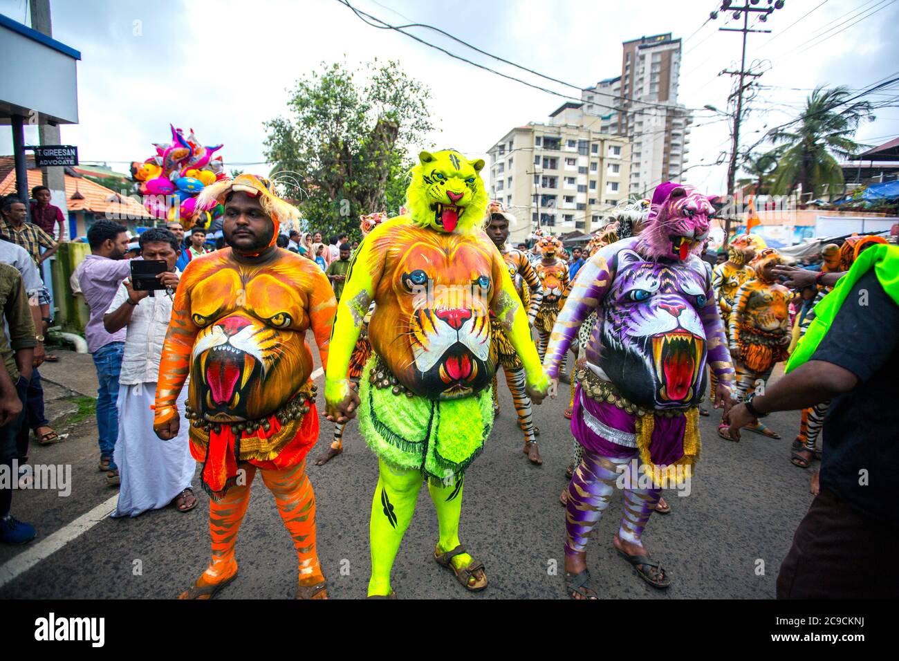 pulikkali,pilikali or tiger dance performers from the streets of ...