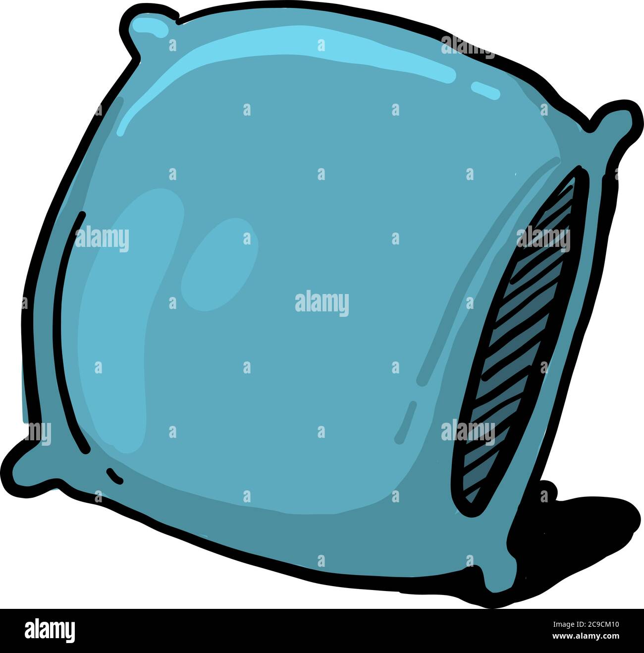 Blue pillow, illustration, vector on white background Stock Vector ...