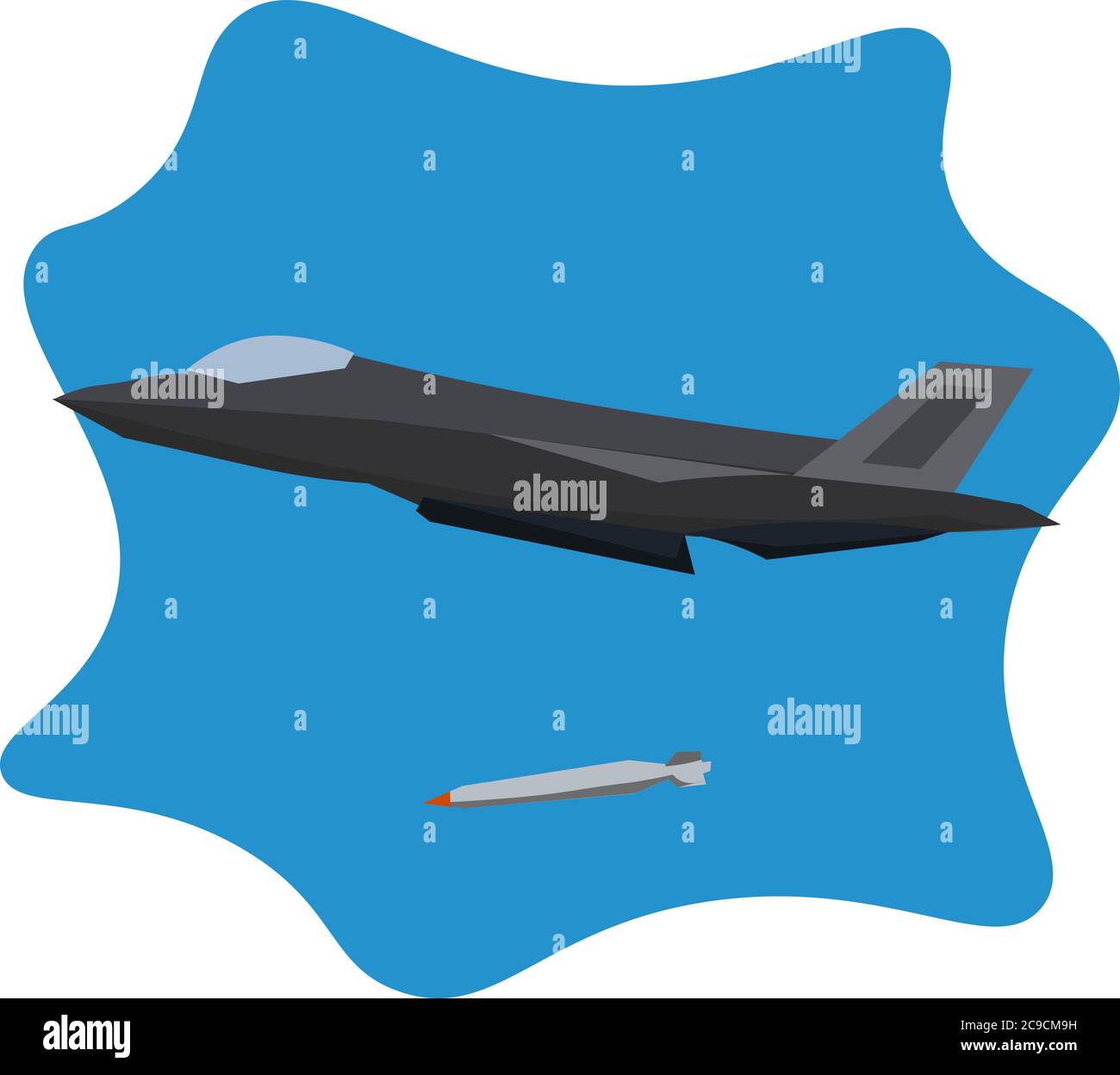 Plane bombing, illustration, vector on white background Stock Vector ...