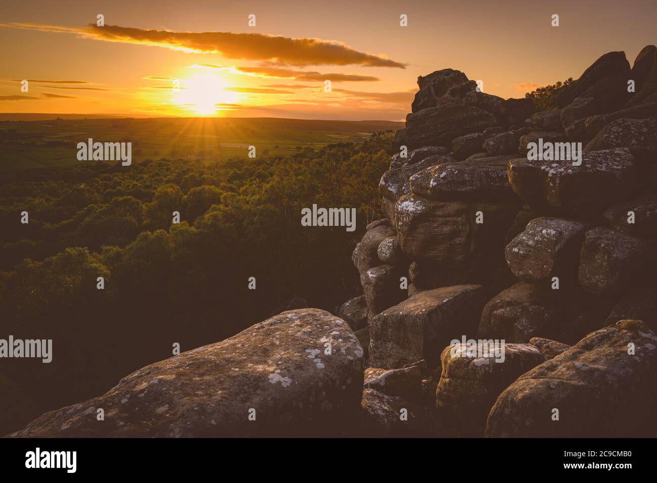 Brimham Rocks Sunset, North Yorkshire, Yorkshire Dales, Nidderdale ...