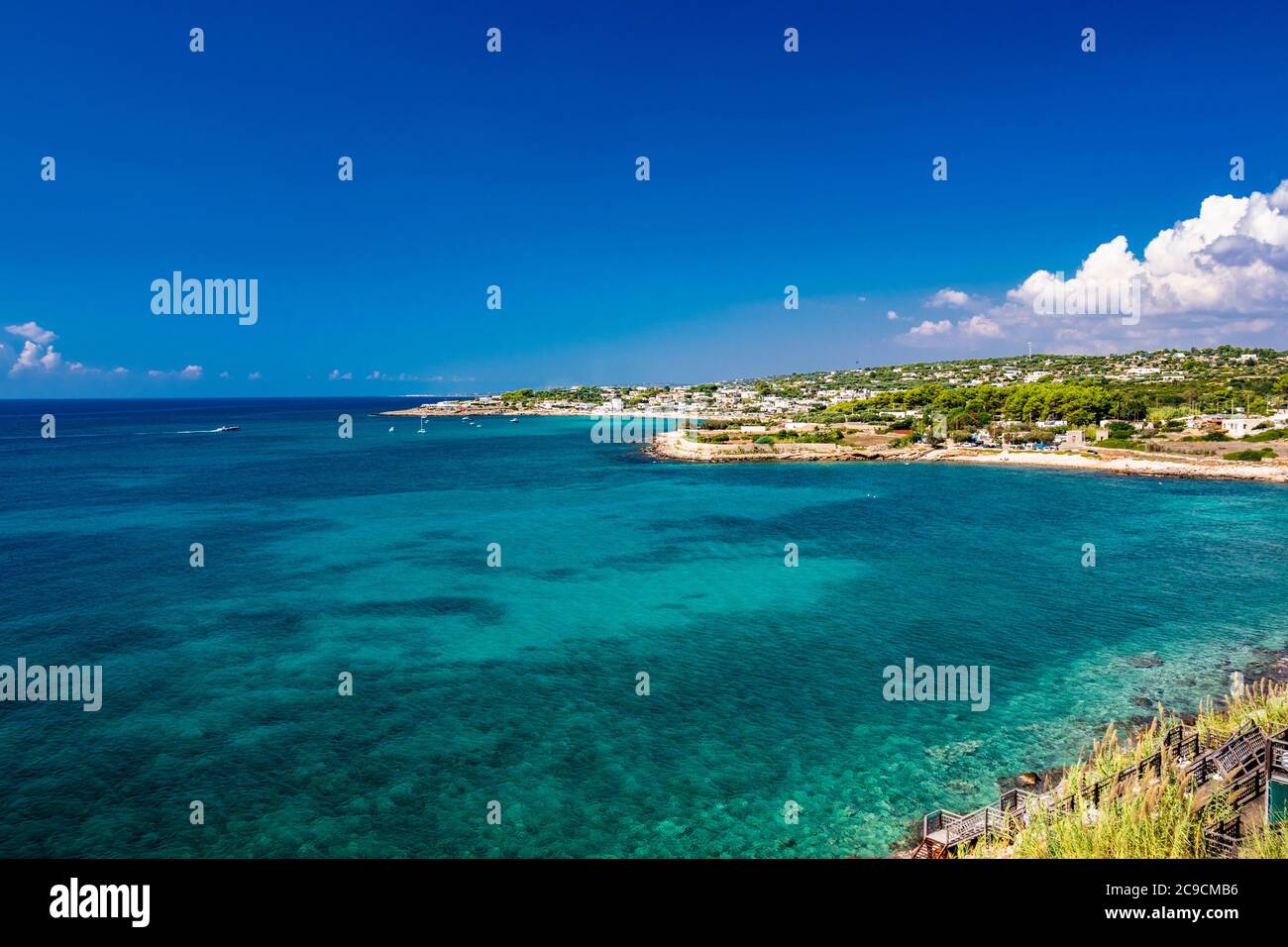 Spectacular view of the Apulian coast in Leuca, in Puglia, Salento ...