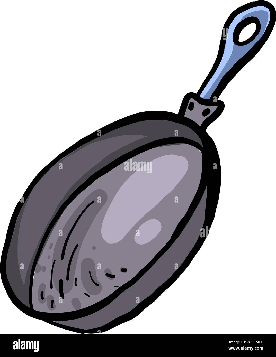 Grey pan, illustration, vector on white background Stock Vector Image ...