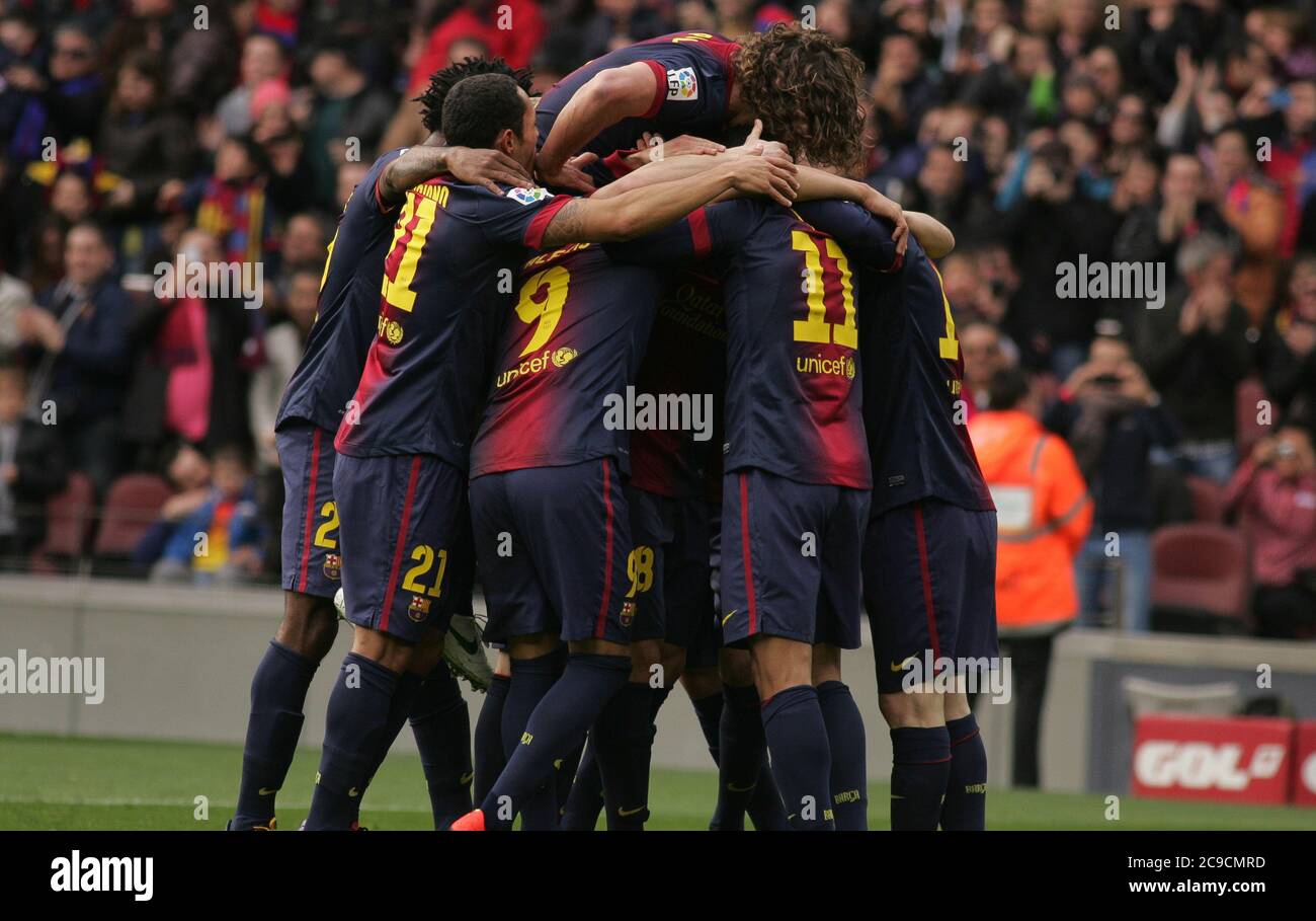 Celebration Goal Lionel Messi During the Liga Espagnol 2012 - 2013, FC ...