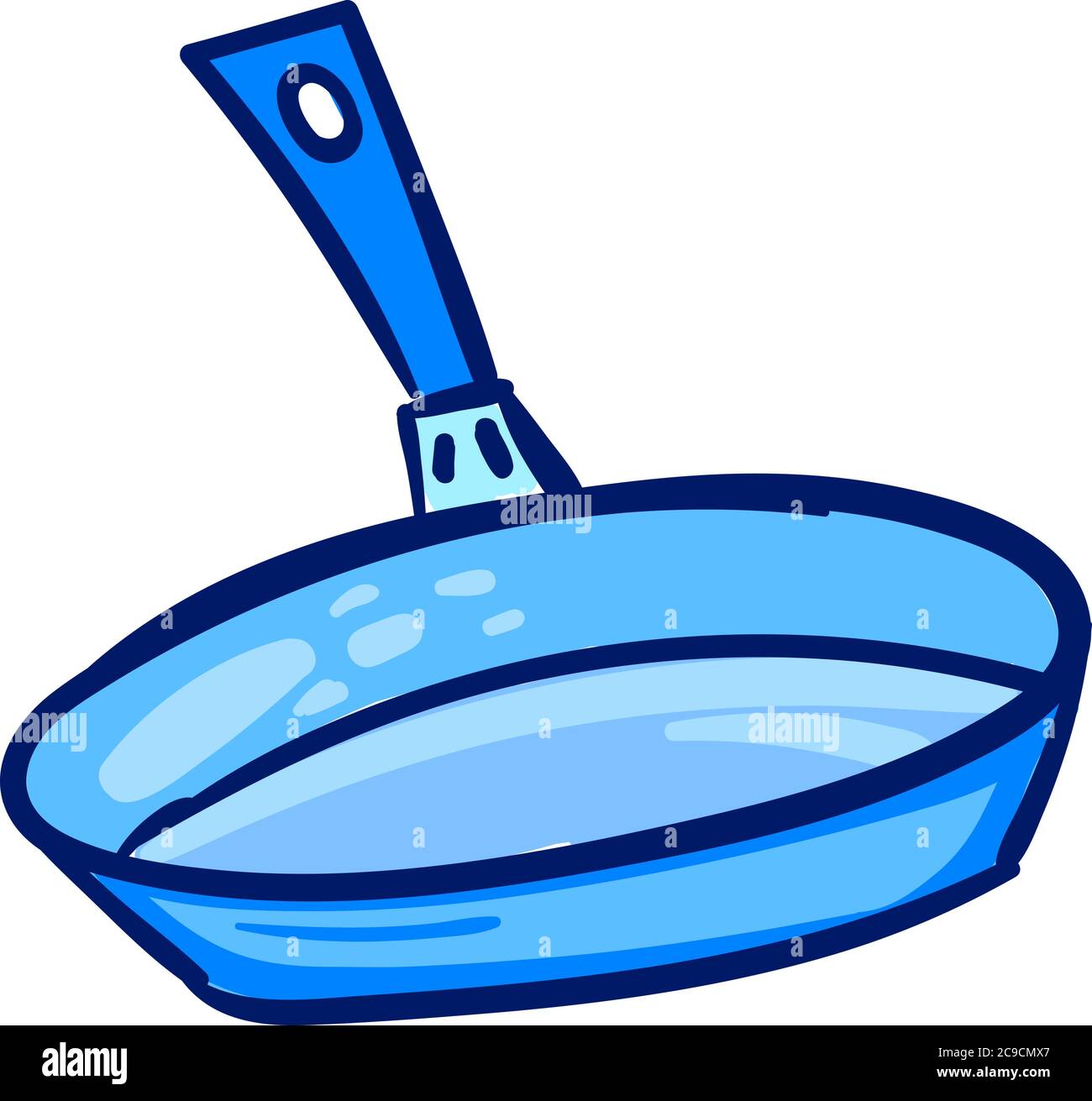 Pan with long handle, illustration, vector on white background Stock ...