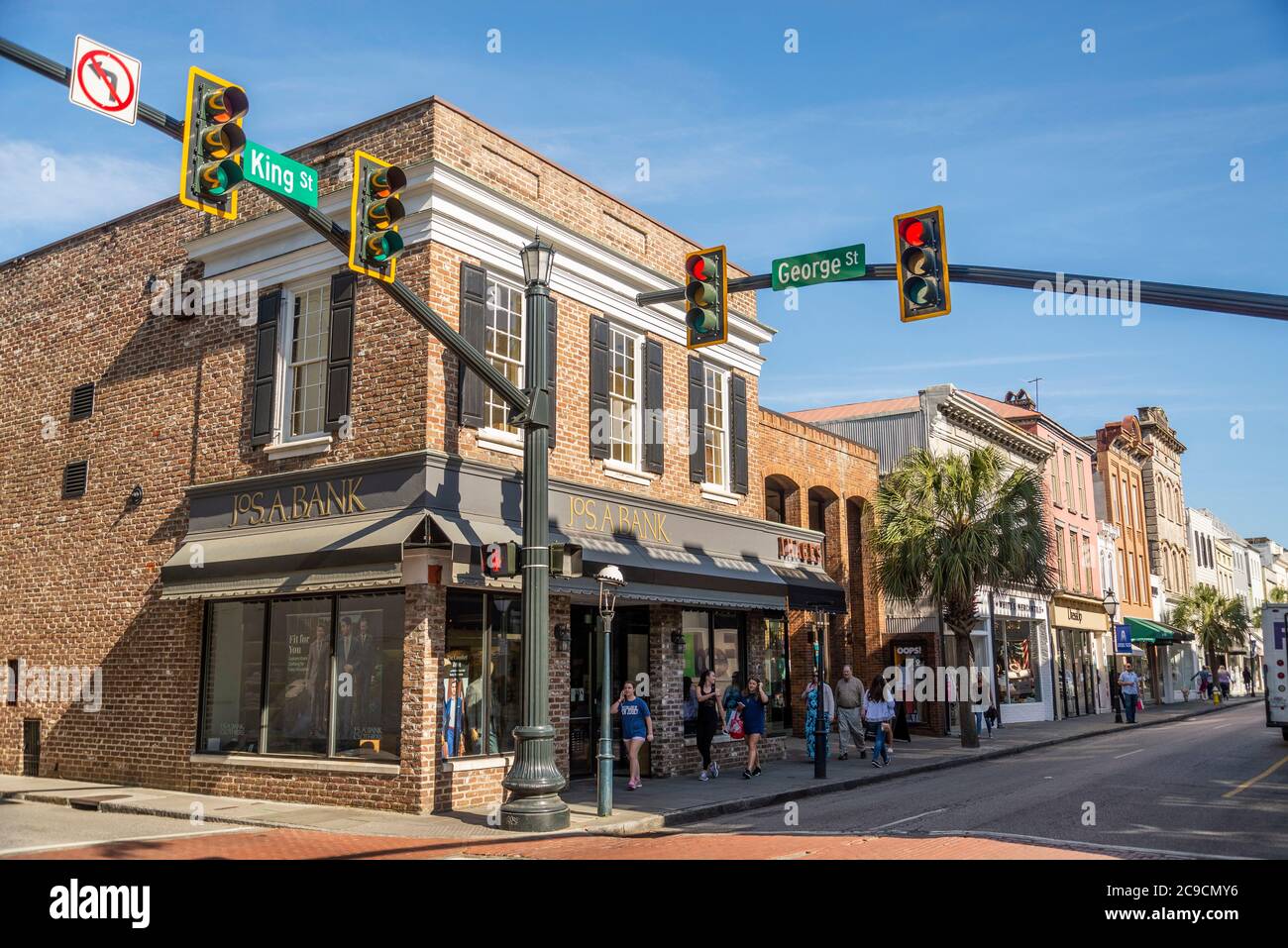 King Street historic with people, shop and historical building Stock ...