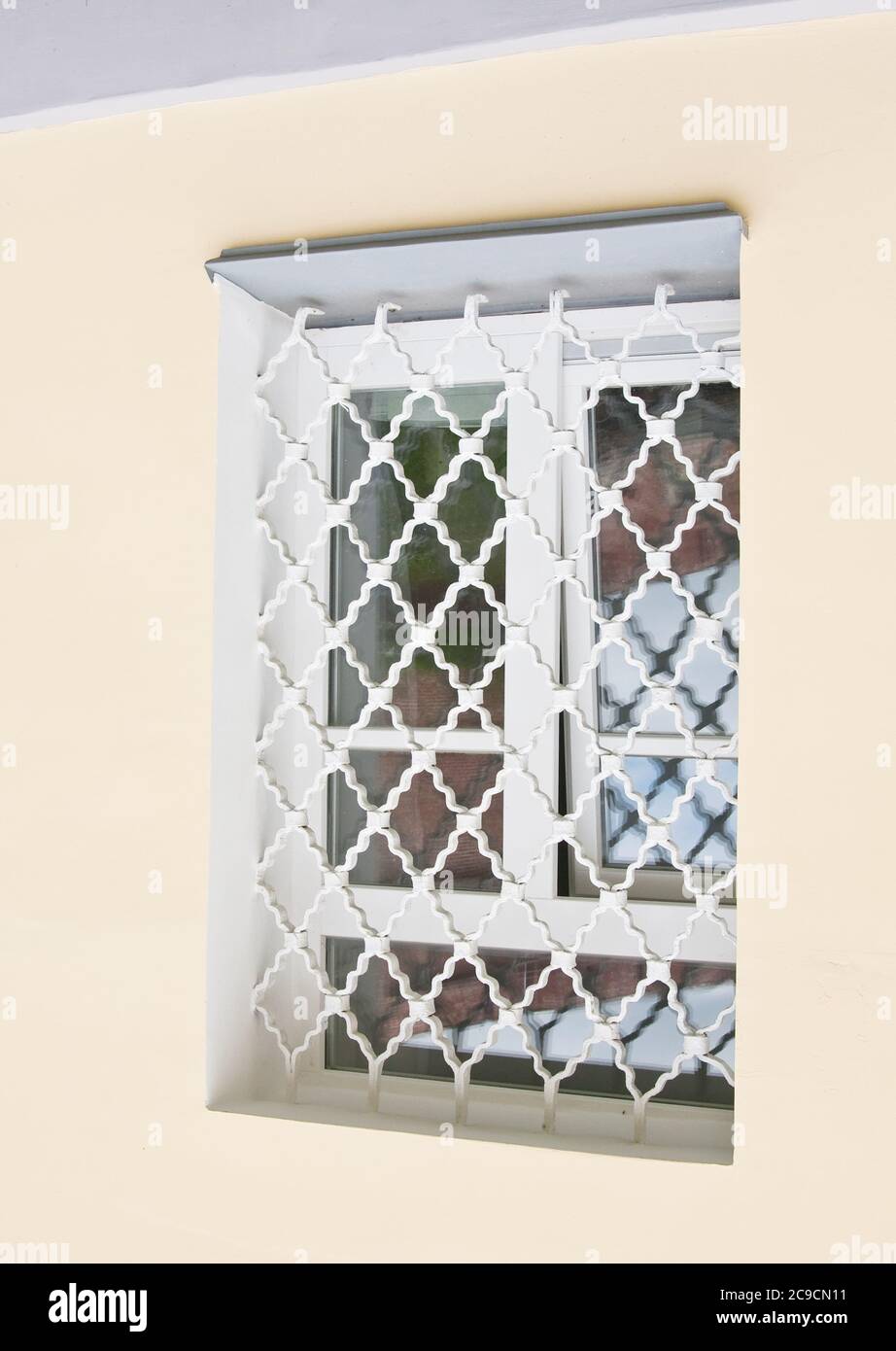 An old window with grille Stock Photo - Alamy