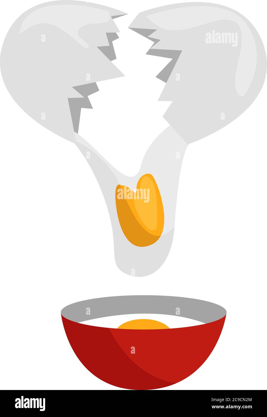Broken egg, illustration, vector on white background Stock Vector Image ...