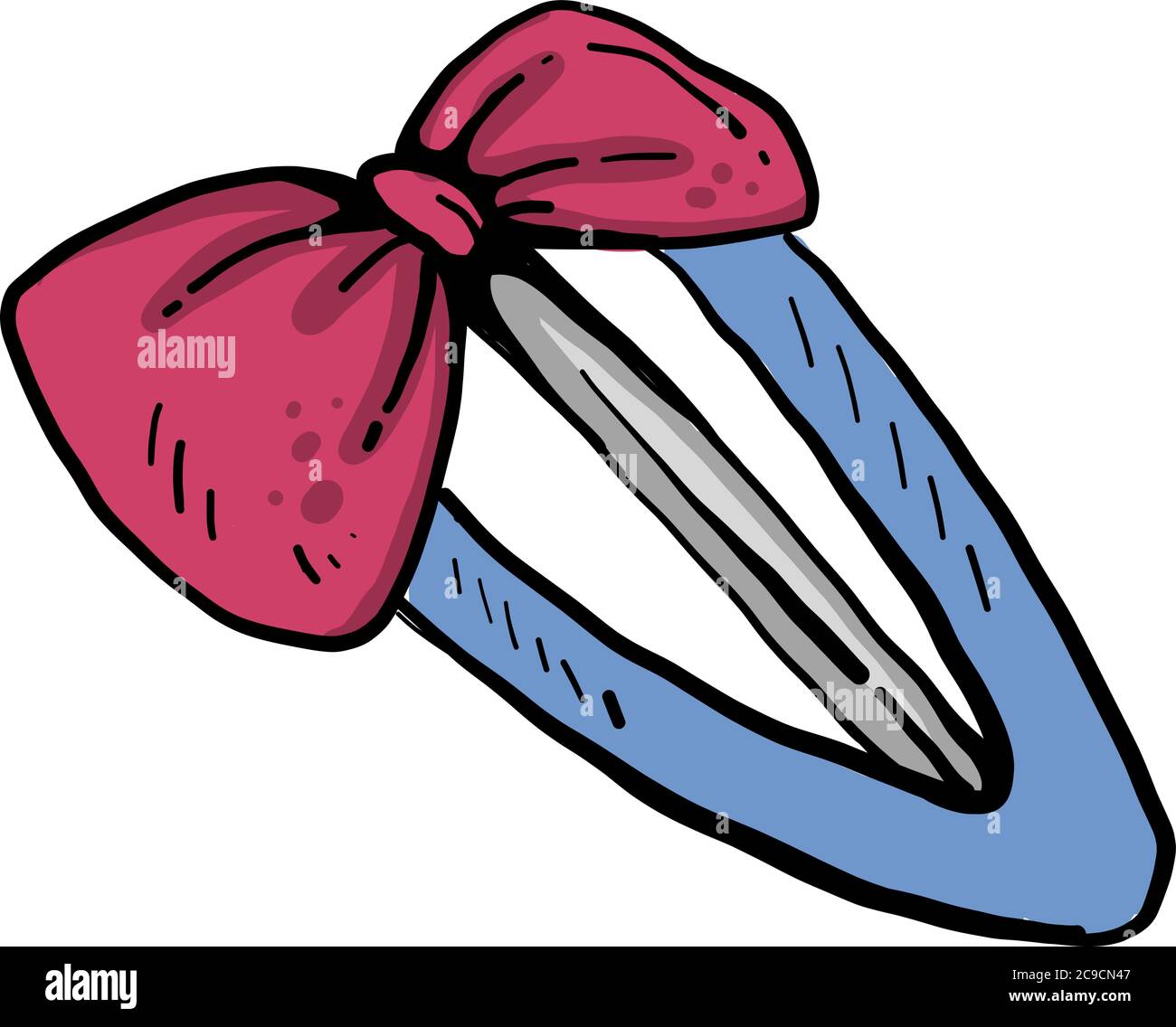 Bow hairpin, illustration, vector on white background Stock Vector ...