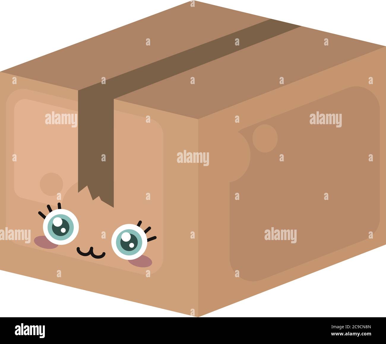 Cartoon box, illustration, vector on white background Stock Vector ...