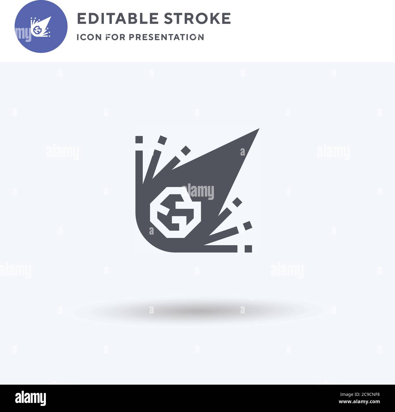 Comet icon vector, filled flat sign, solid pictogram isolated on white ...