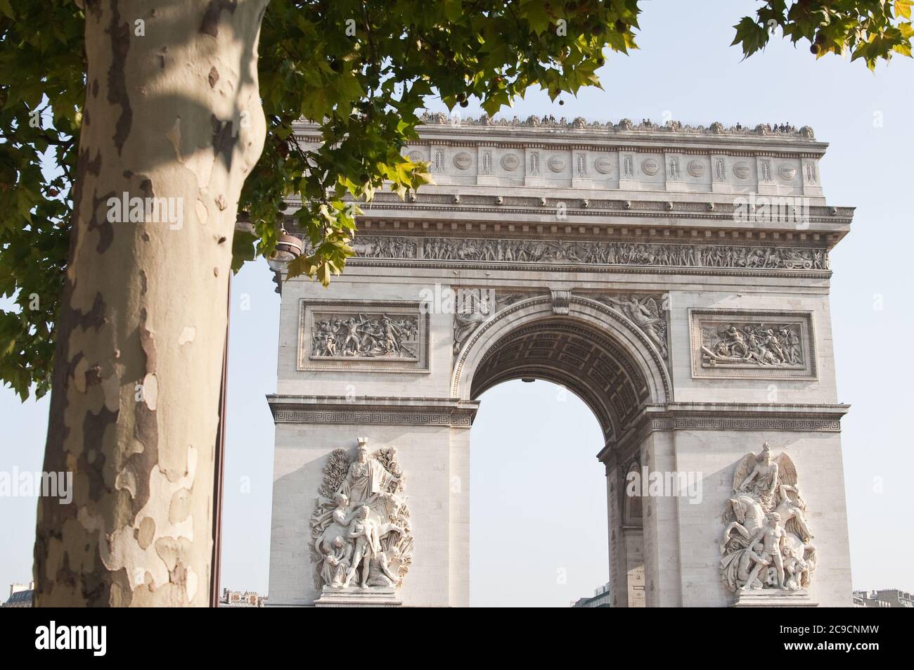view of the Arc de Triomphe in Paris, France Stock Photo - Alamy