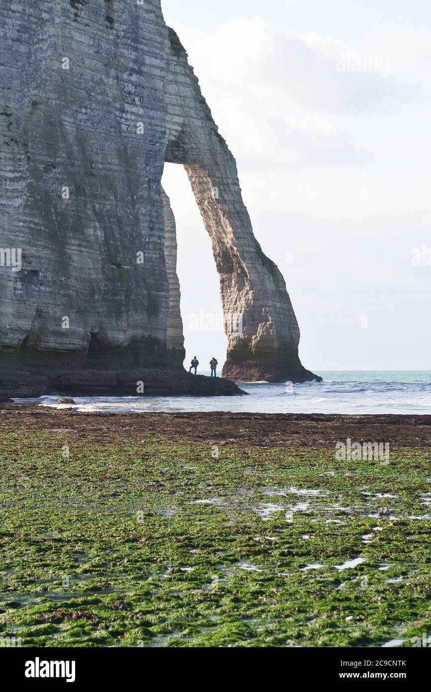 The famous cliffs at Etretat in Normandy, France. Tide sea Stock Photo ...