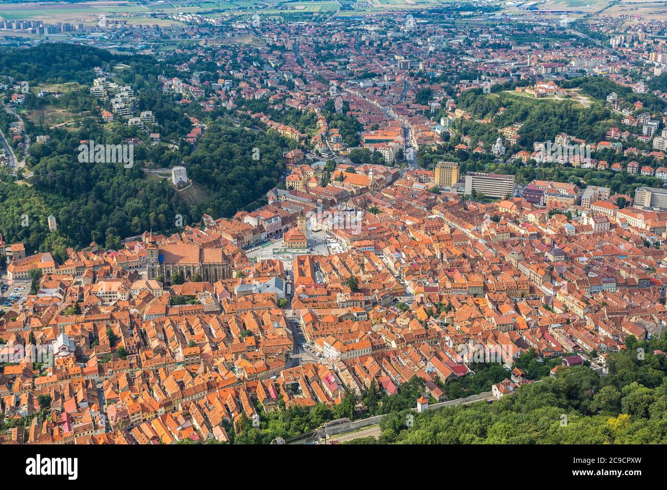 City hall of Brasov city in a summer day in Transylvania, Romania Stock ...
