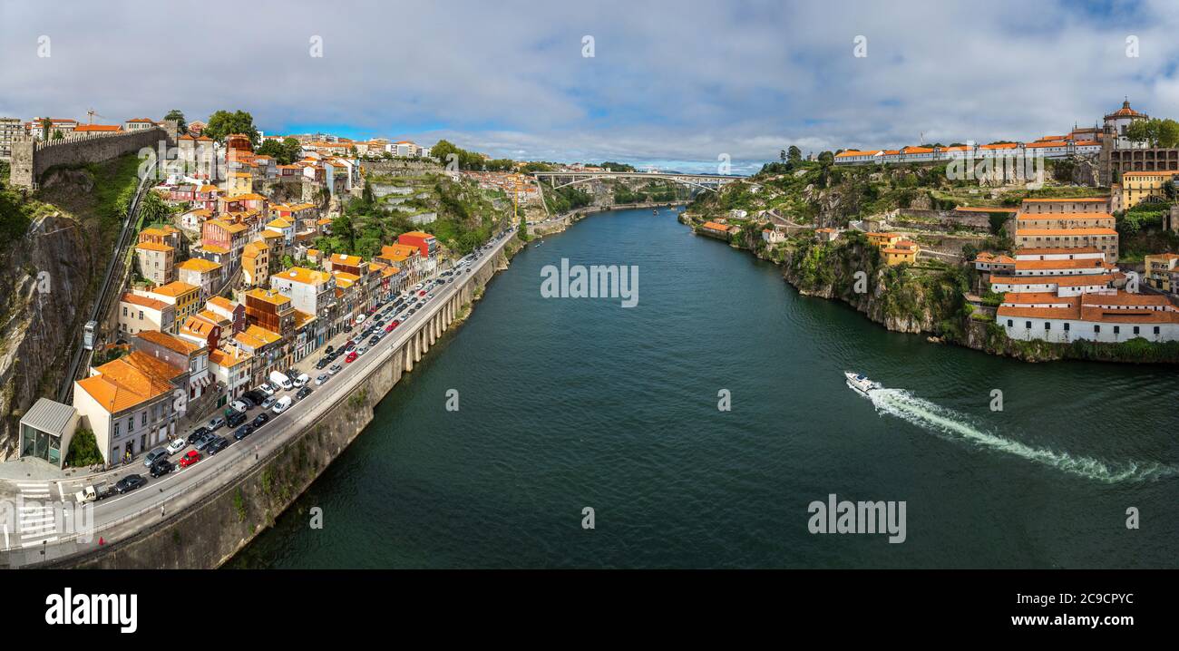 Aerial view of Porto in Portugal in a beautiful summer day Stock Photo ...