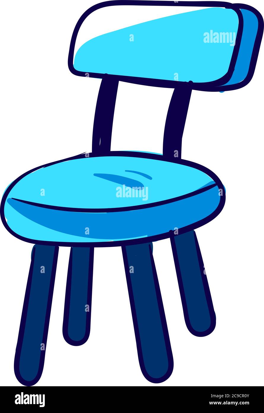Blue chair, illustration, vector on white background Stock Vector Image ...