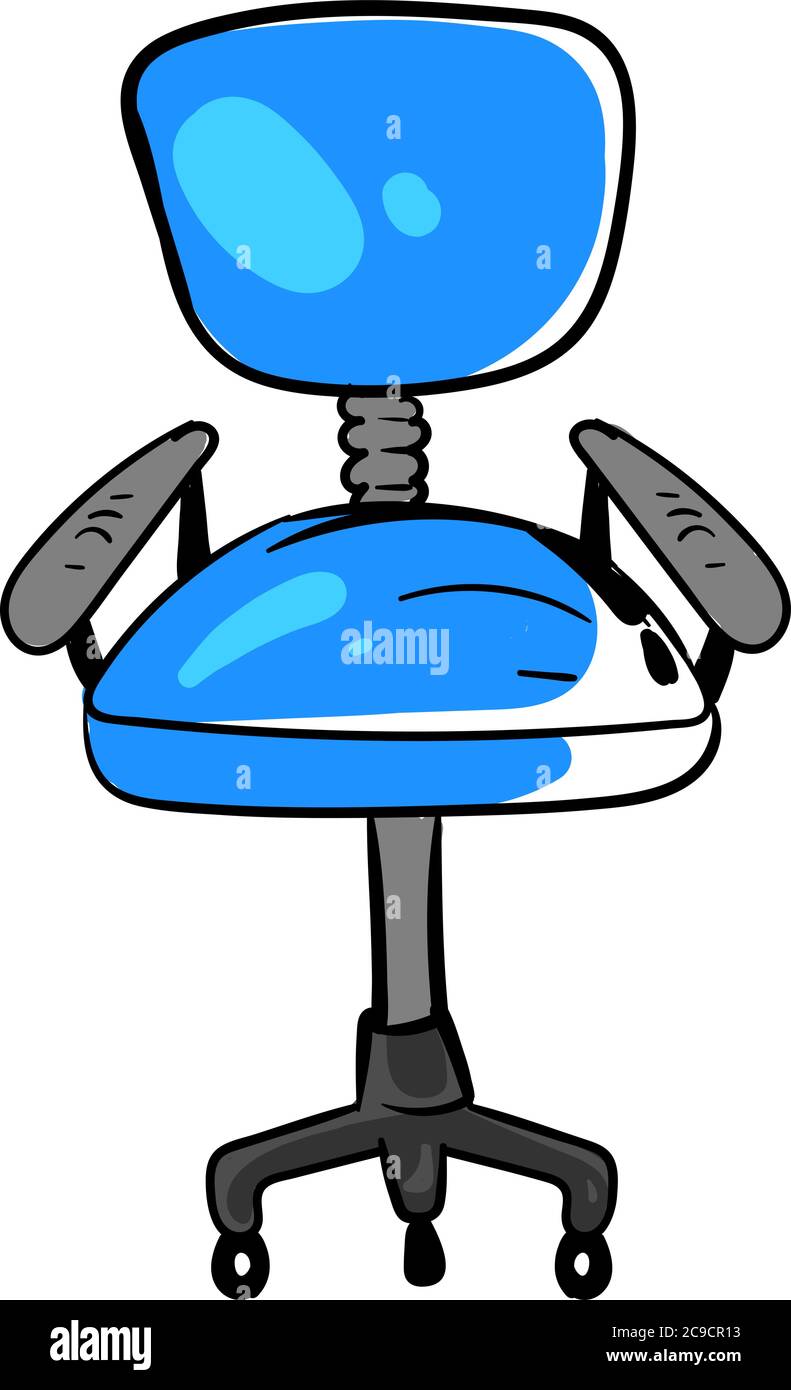 Blue computer chair, illustration, vector on white background Stock ...