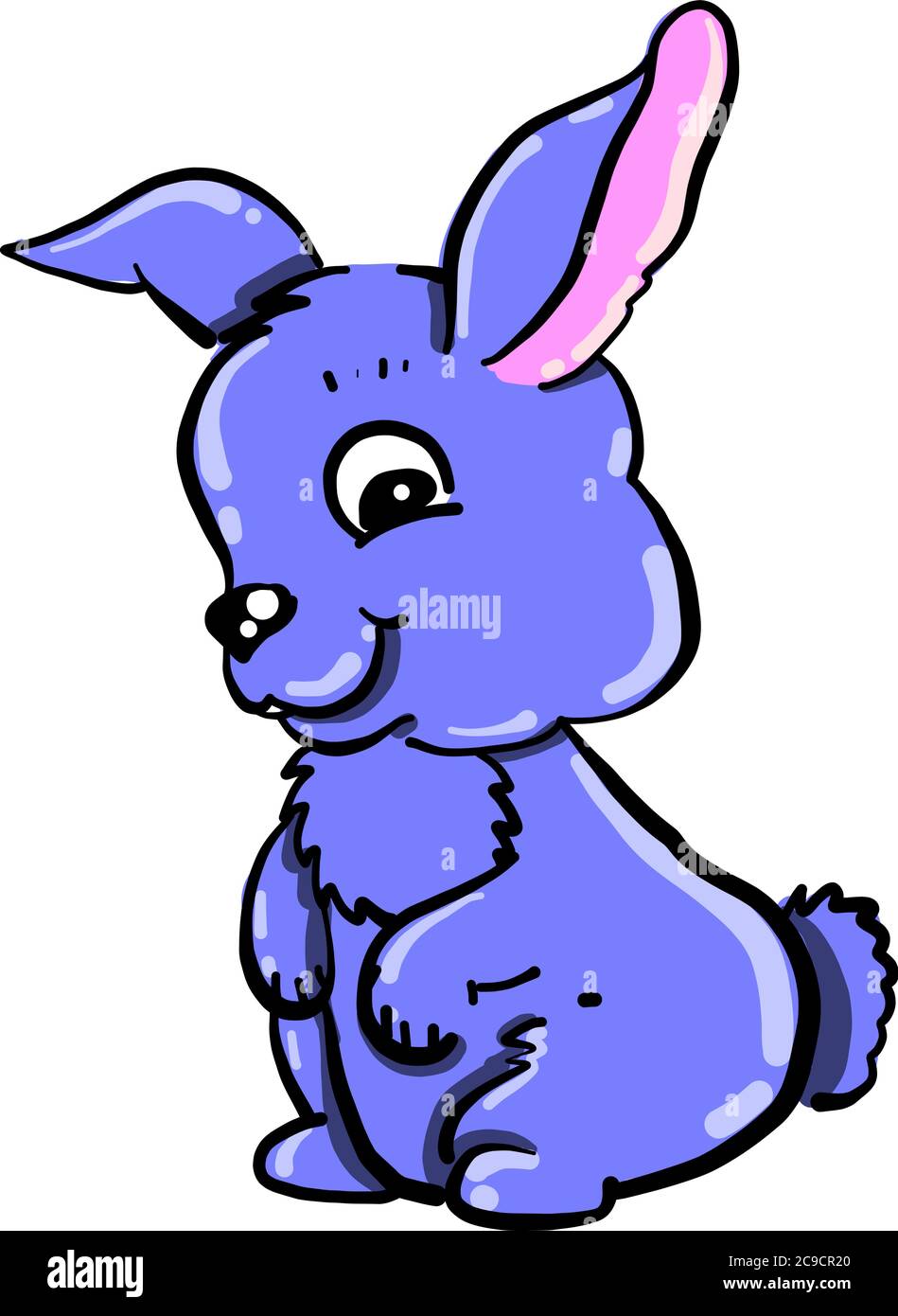 Blue bunny, illustration, vector on white background Stock Vector Image ...