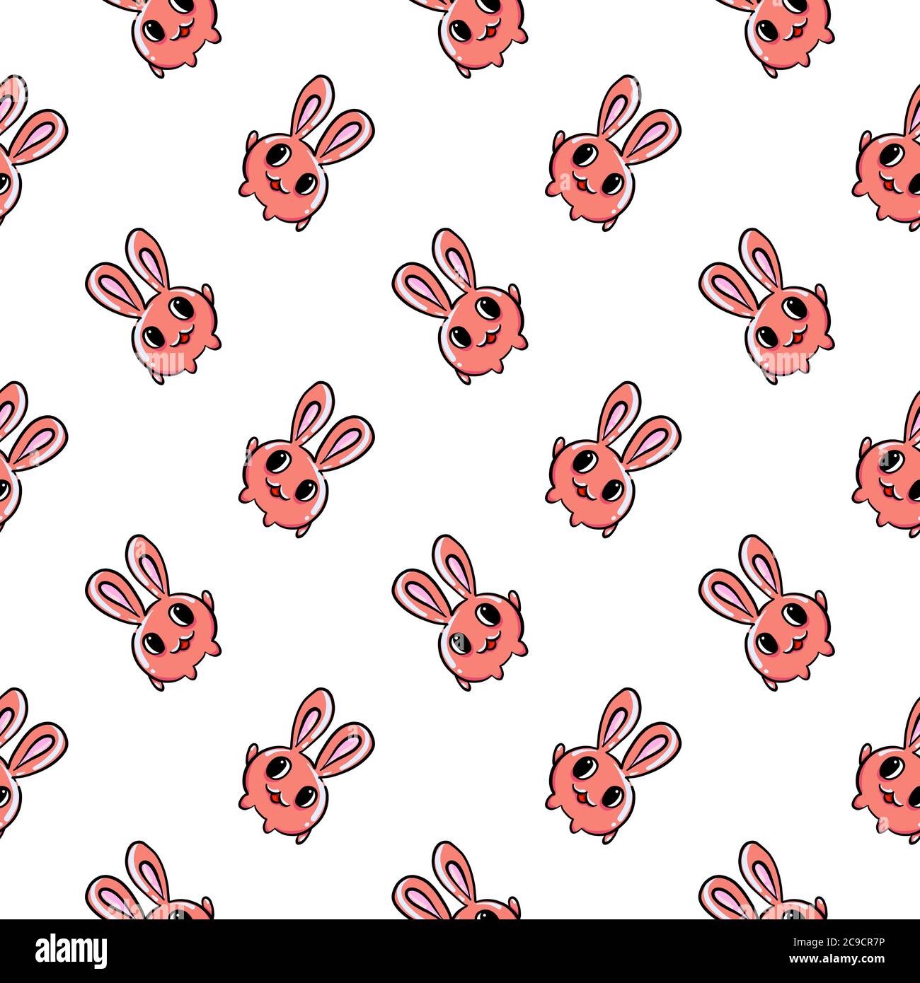 Little red bunny ,seamless pattern on white background Stock Vector ...