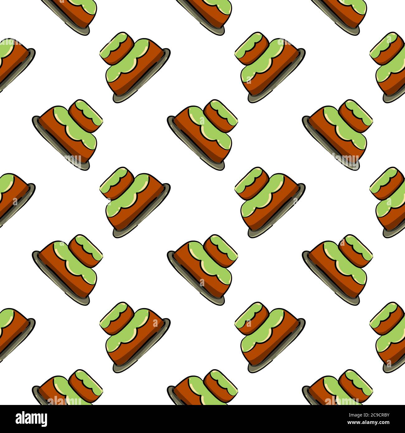 Green cake ,seamless pattern on white background Stock Vector Image ...