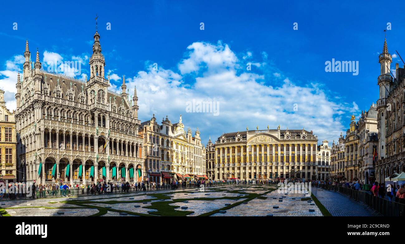 The Grand Place in a beautiful summer day in Brussels, Belgium Stock ...