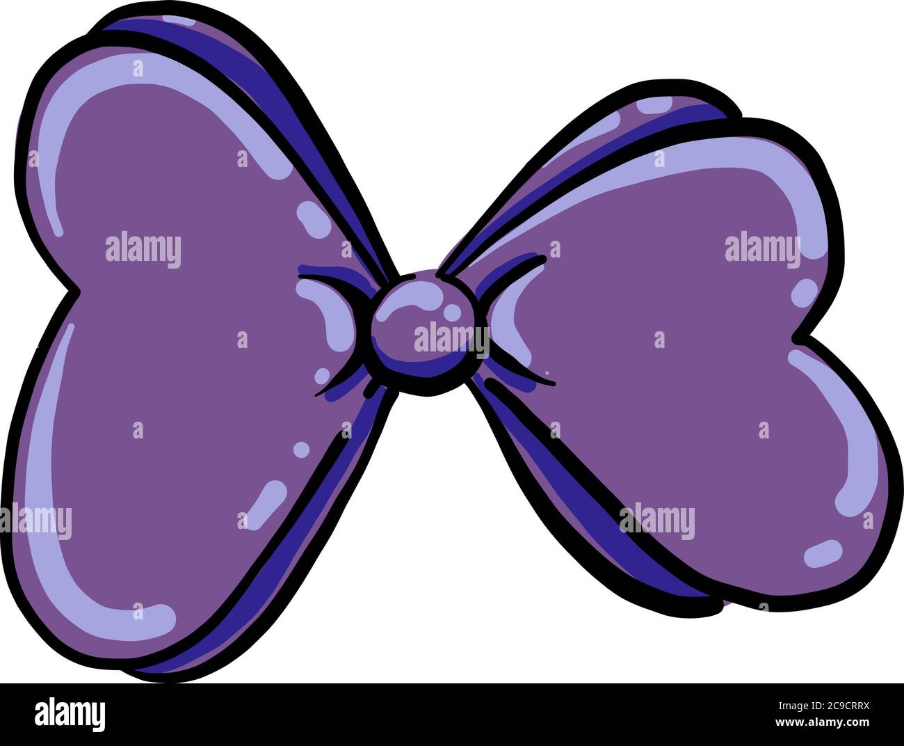 Purple bow, illustration, vector on white background Stock Vector Image ...