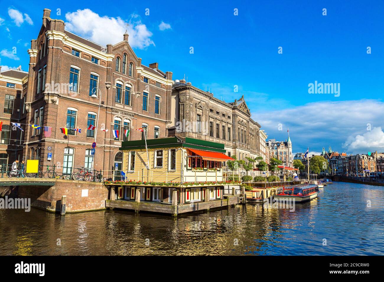 Canals of Amsterdam. Amsterdam is the capital and most populous city of the Netherlands Stock ...