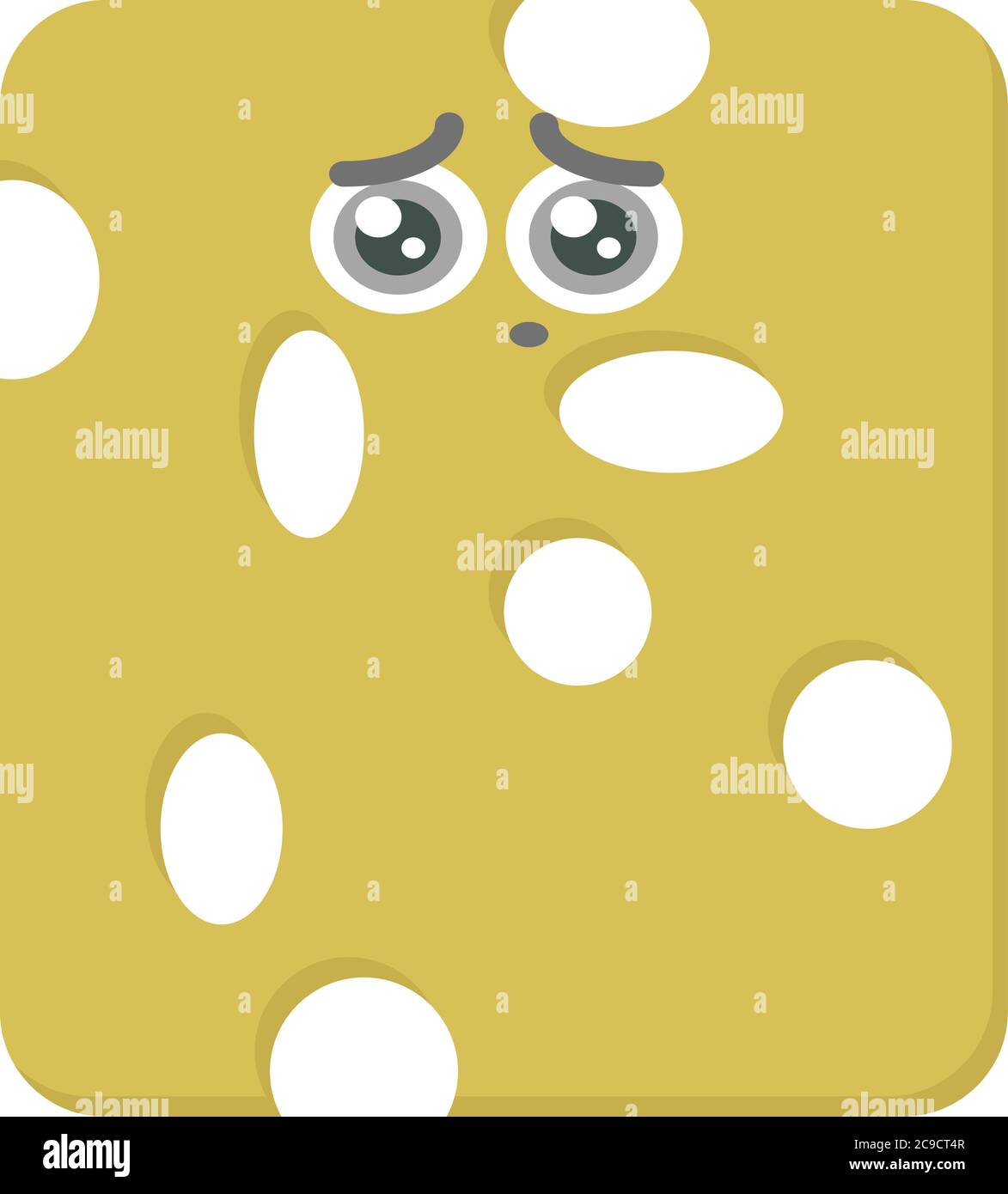 Sad cheese, illustration, vector on white background Stock Vector Image ...