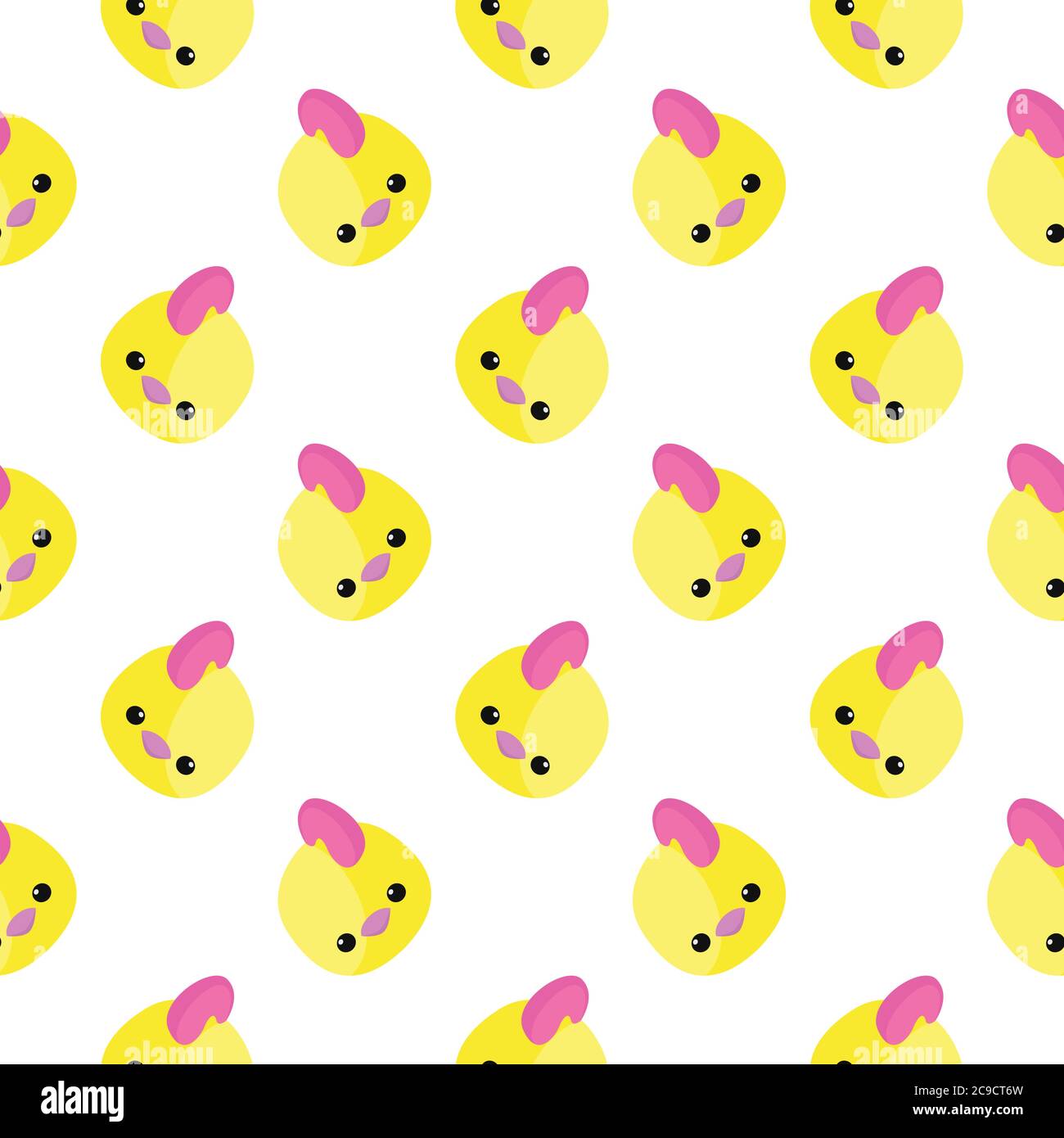 Little yellow chicken ,seamless pattern on white background Stock ...