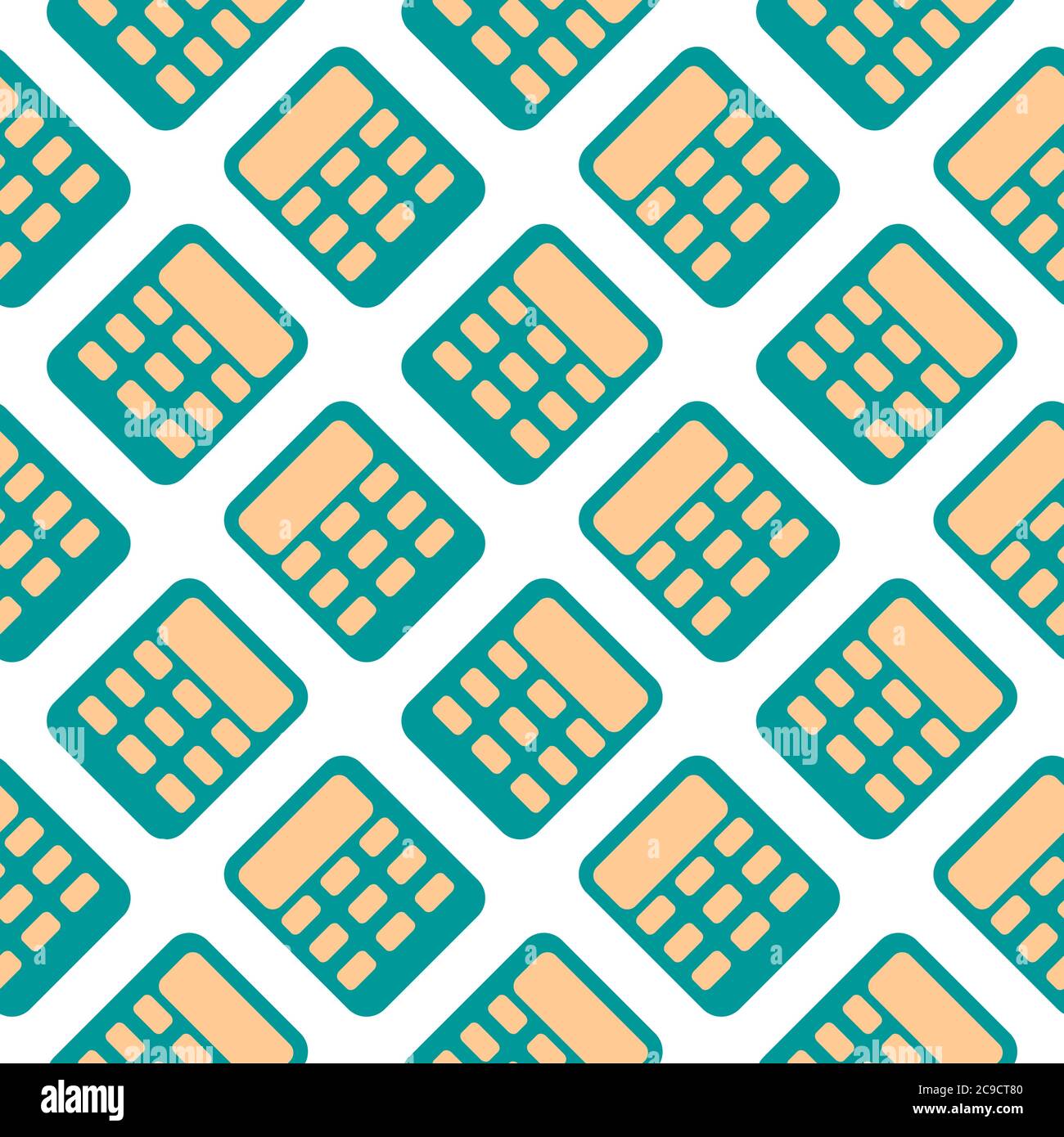 Little green calculator ,seamless pattern on white background Stock ...