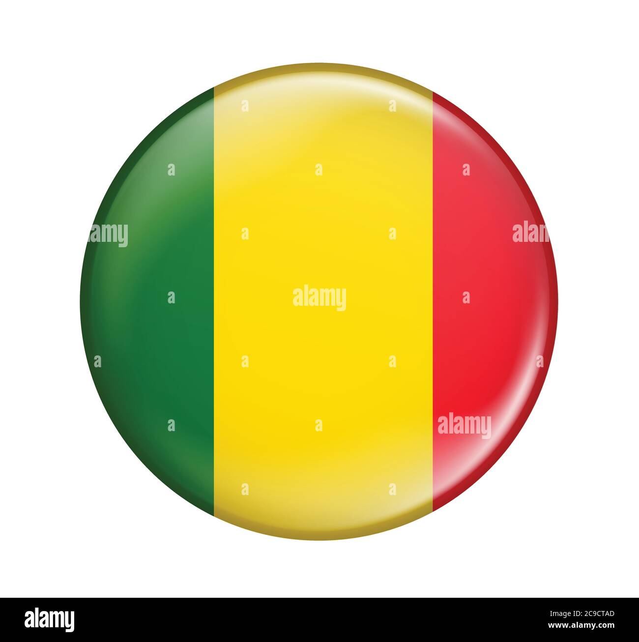 Mali flag icon isolated on white background.Mali flag.Flag icon glossy ...