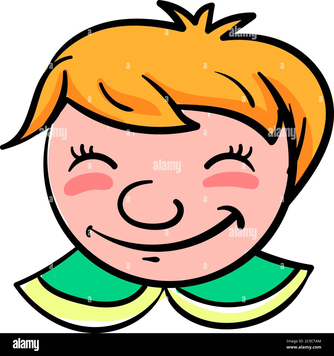 Happy child, illustration, vector on white background Stock Vector ...