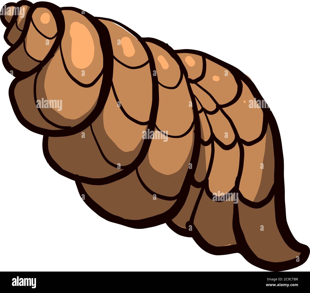 Brown shell, illustration, vector on white background Stock Vector ...