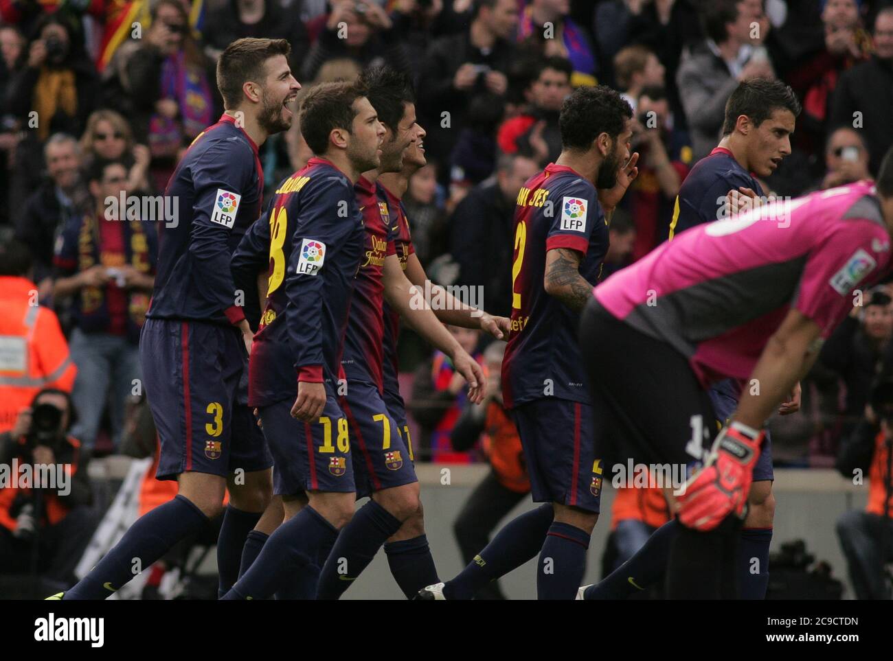 Gerard pique goal celebration hi-res stock photography and images - Alamy