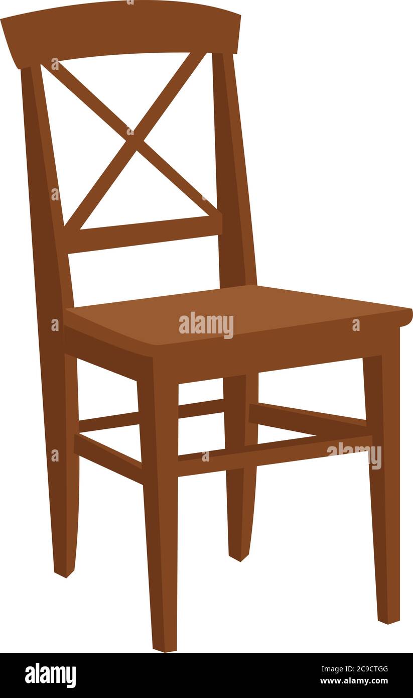 Brown chair, illustration, vector on white background Stock Vector ...