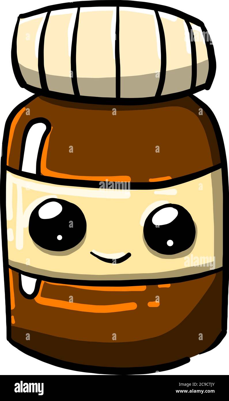 Chocolate in jar, illustration, vector on white background Stock Vector ...