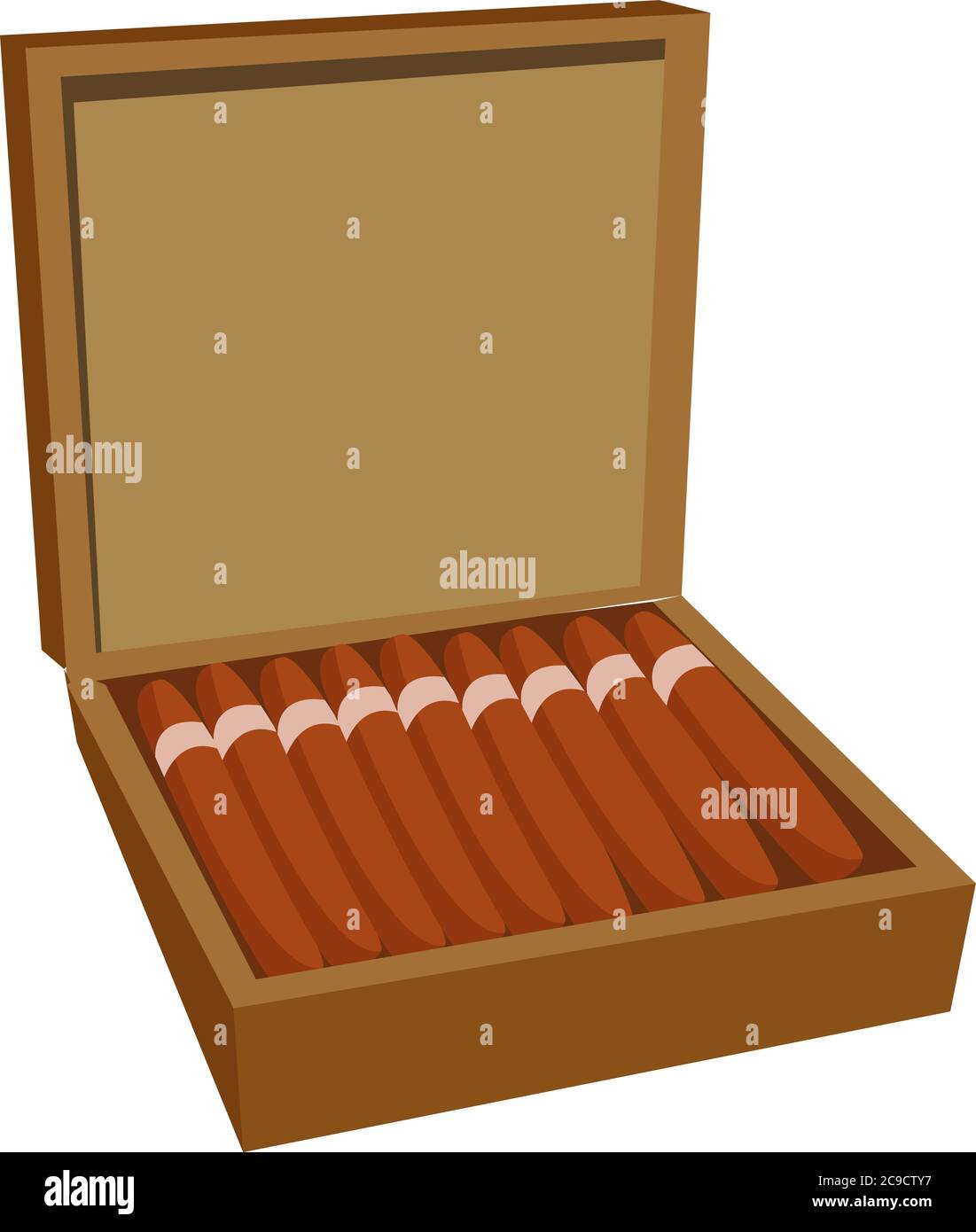 Box of cigars, illustration, vector on white background Stock Vector ...