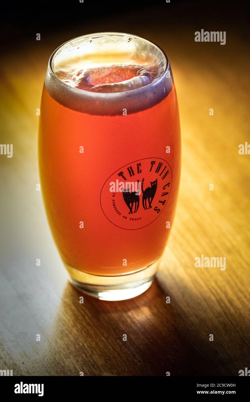 ANKARA, TURKEY - July 27, 2018: An example of homebrewed beer by a ...