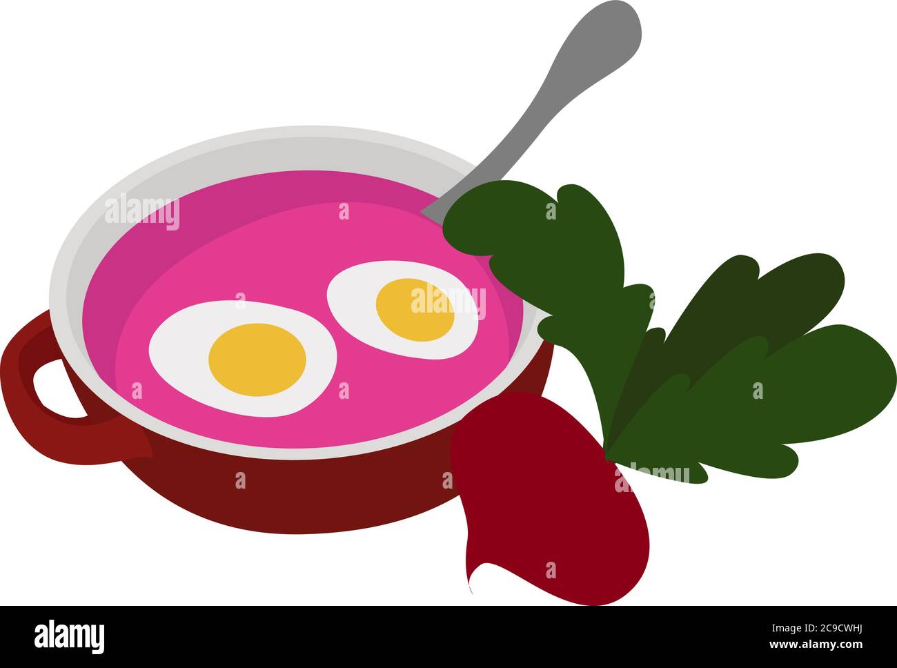 Cold borschut, illustration, vector on white background Stock Vector ...