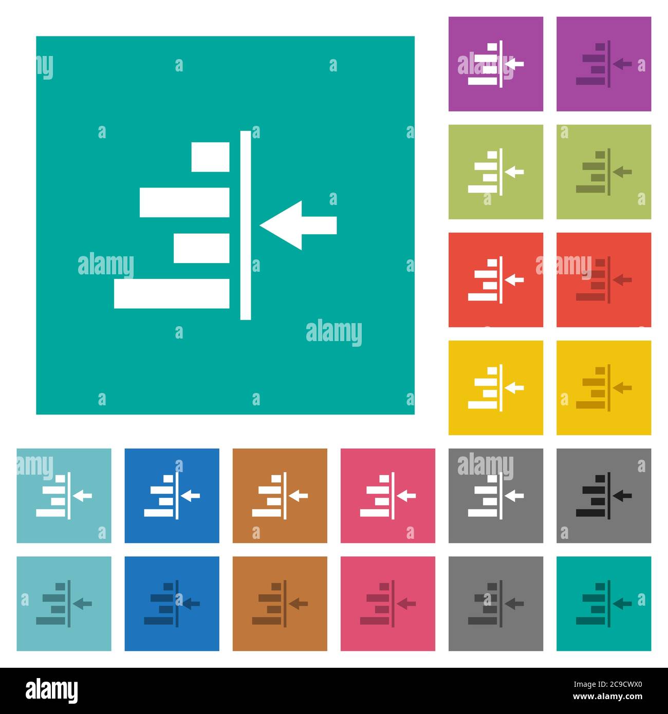 Increase Right Indentation Of Content Multi Colored Flat Icons On Plain Square Backgrounds