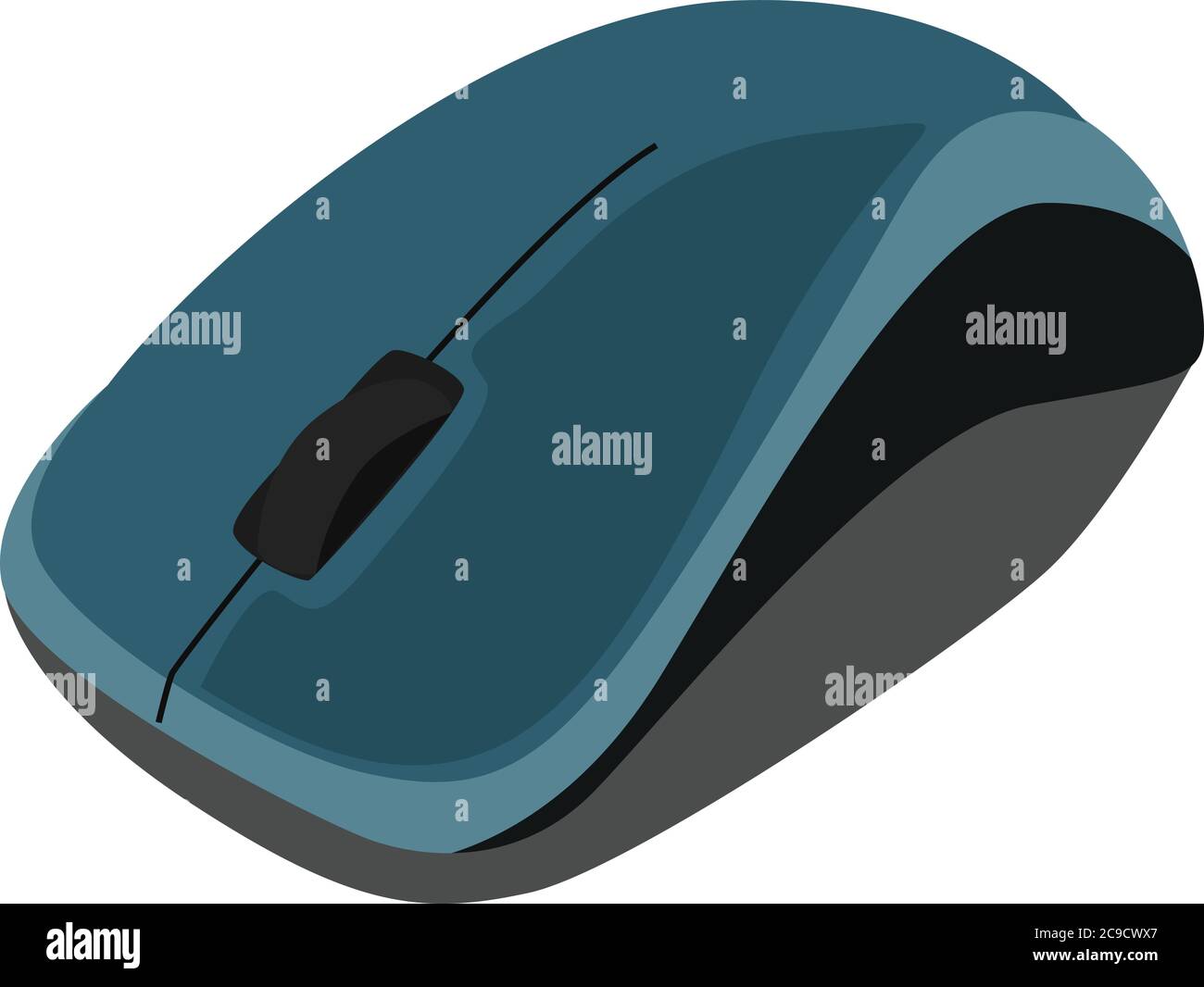 Blue computer mouse, illustration, vector on white background Stock ...