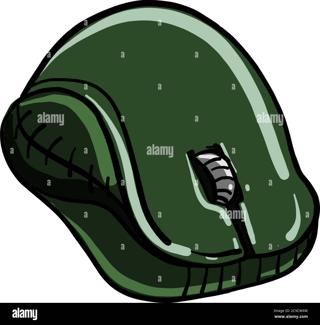 Green computer mouse, illustration, vector on white background Stock ...