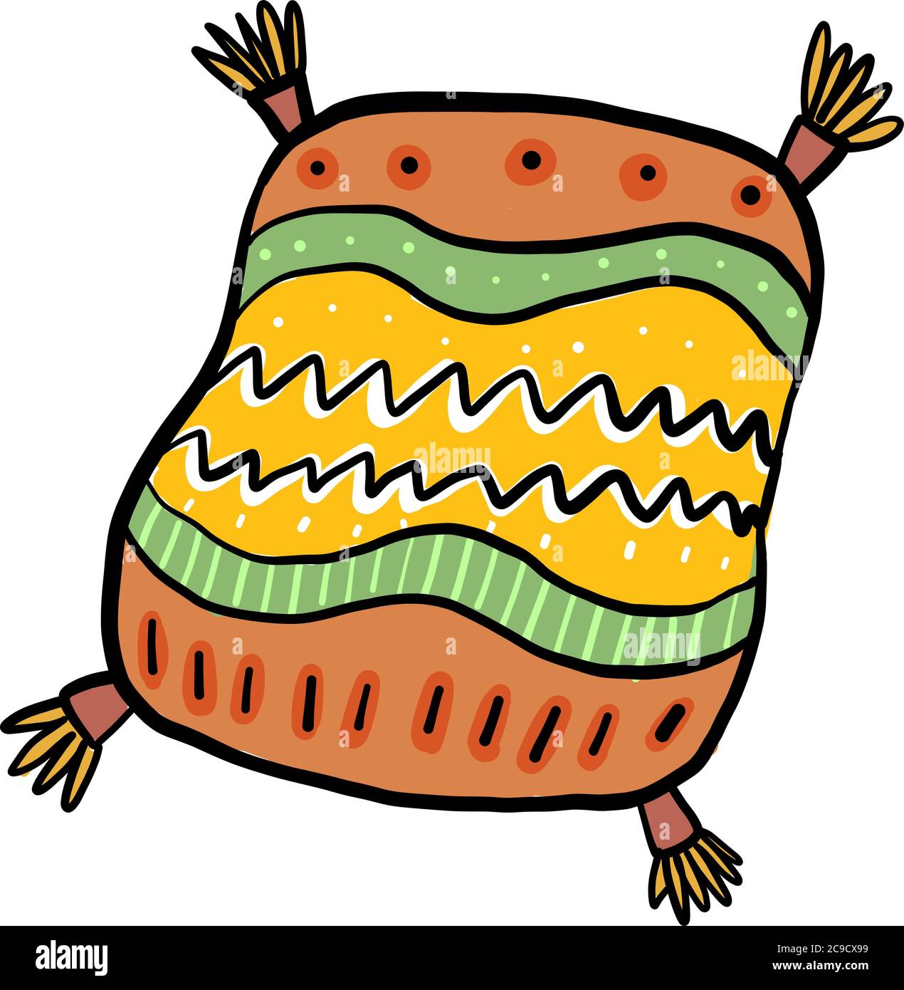 Colorful pillow, illustration, vector on white background Stock Vector ...