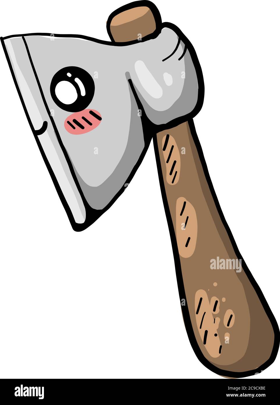 Smiling ax, illustration, vector on white background Stock Vector Image ...