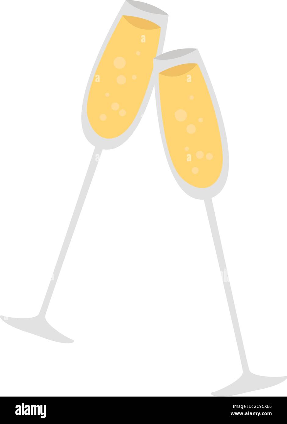 Two glasses on yellow Stock Vector Images - Alamy