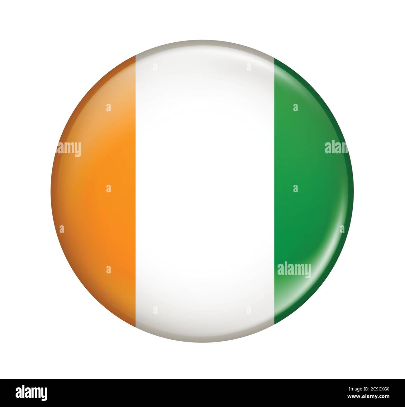 Ivory Coast flag icon isolated on white background.Ivory Coast flag ...