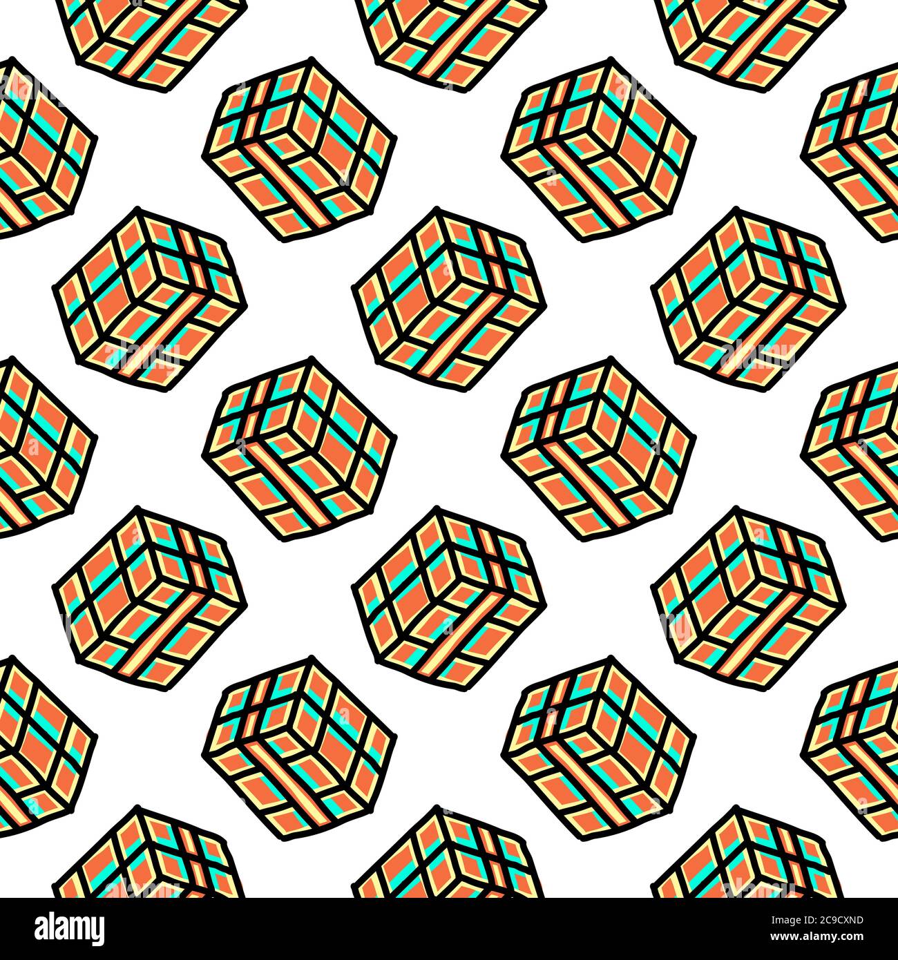 Colored box ,seamless pattern on white background Stock Vector Image ...