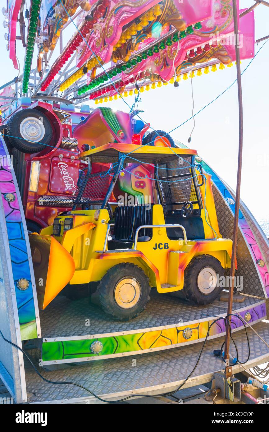 Fairground ride on Bournemouth Pier waiting to be assembled at ...