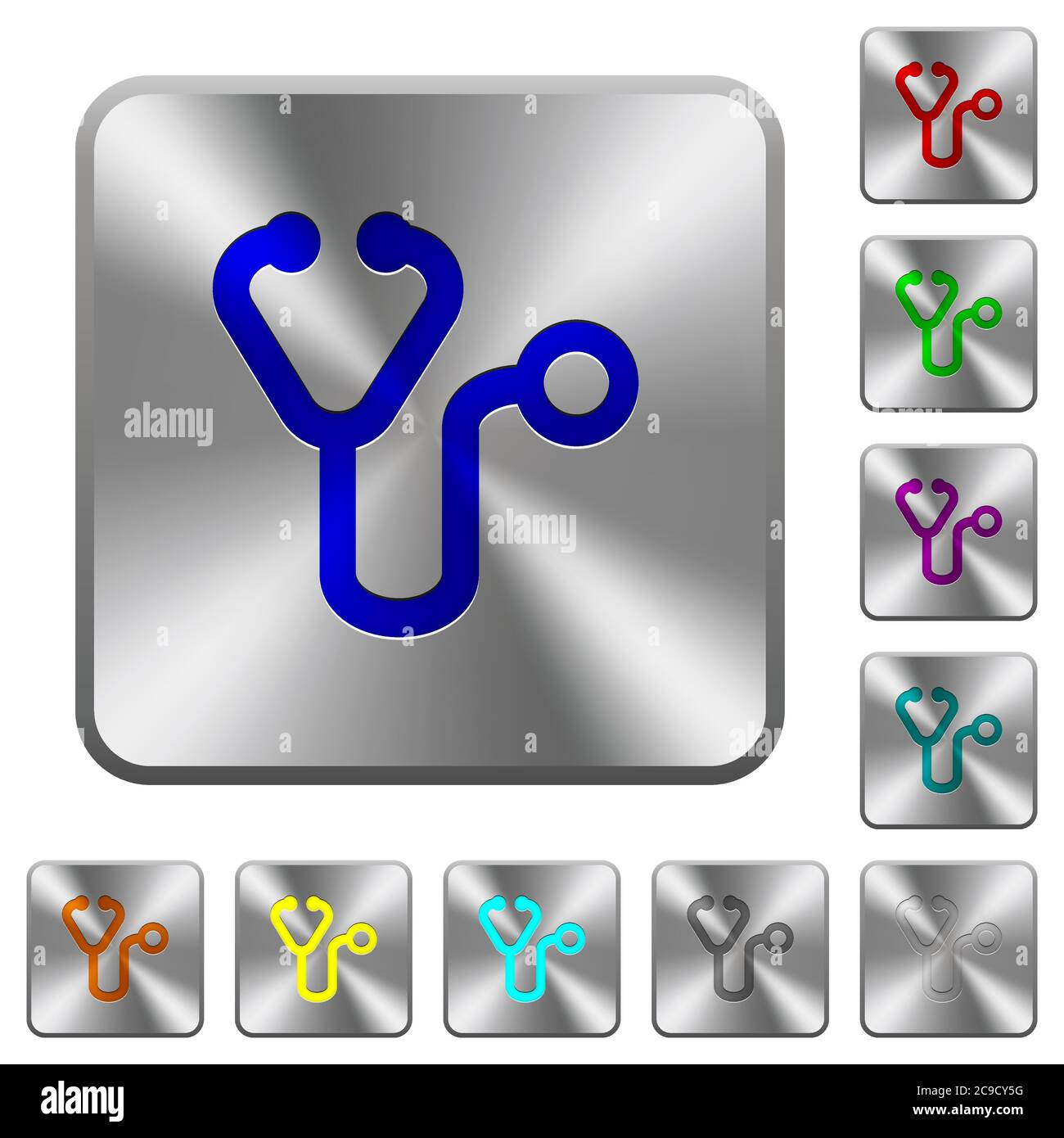 Silver stethoscope Stock Vector Images - Alamy