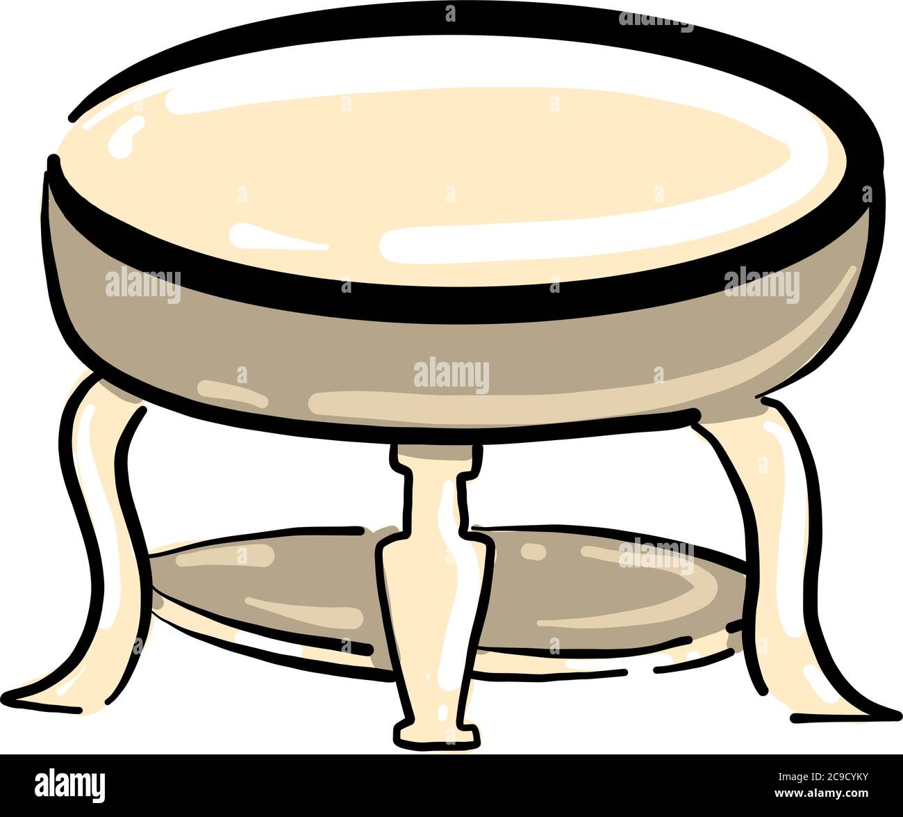 Coffee table, illustration, vector on white background Stock Vector ...
