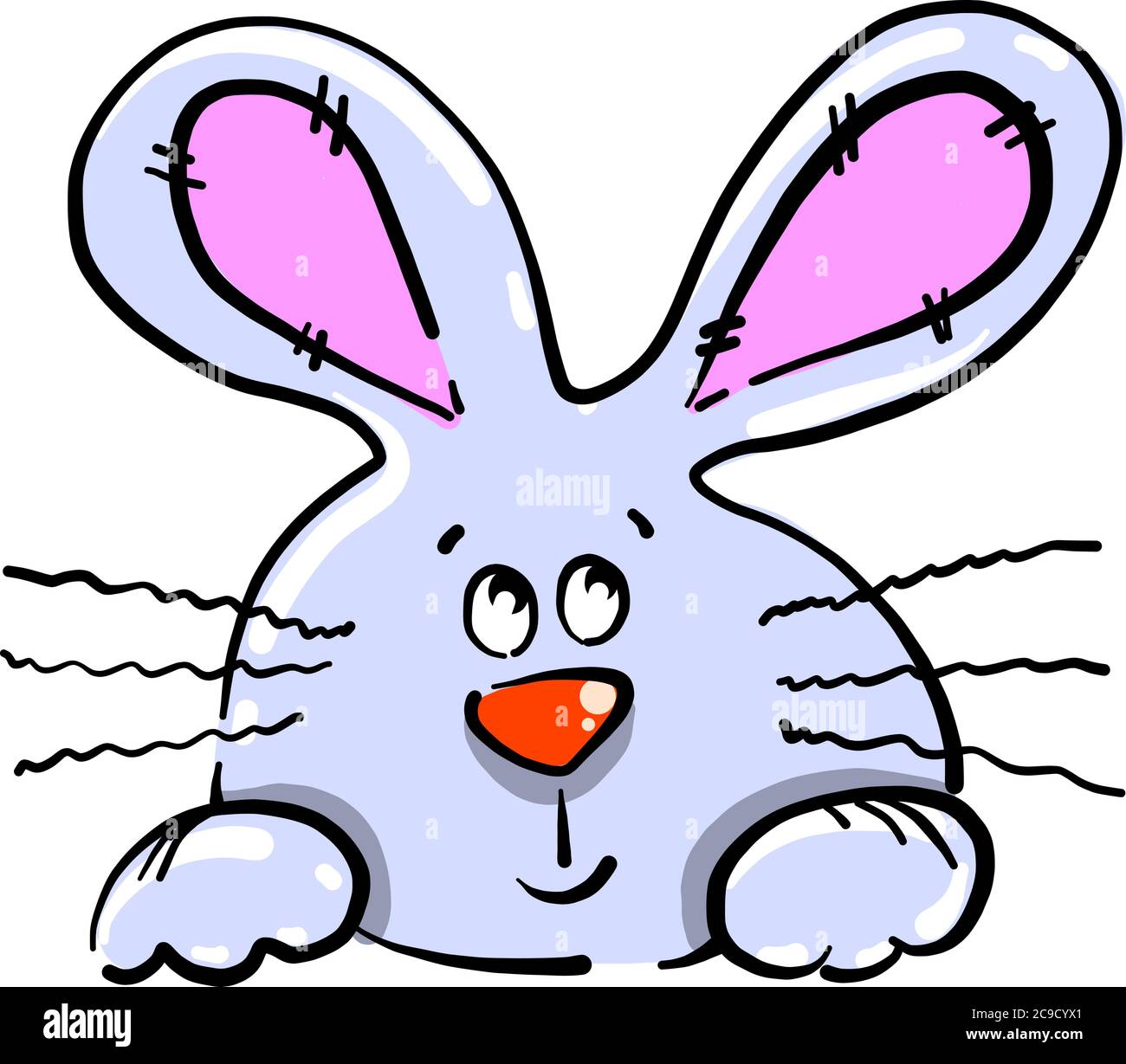 Thinking bunny, illustration, vector on white background Stock Vector ...